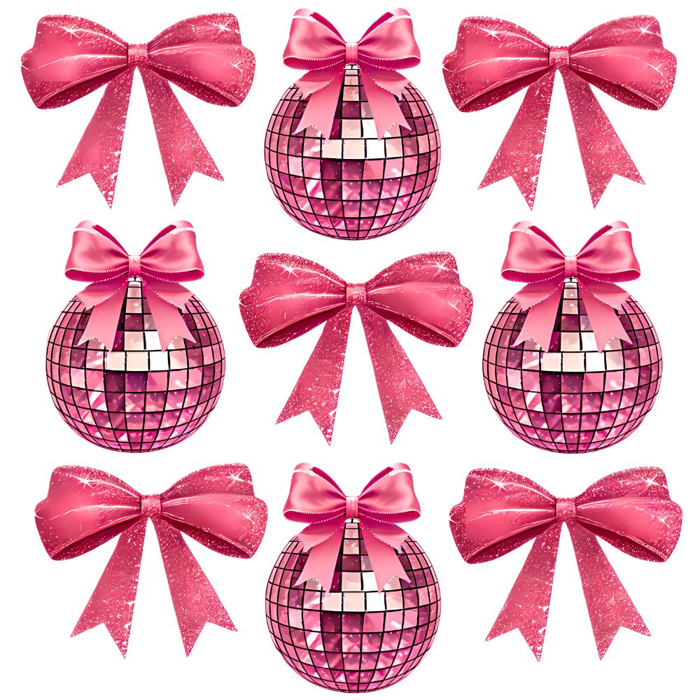 Pink Disco Bow Coquette – U Press Transfers