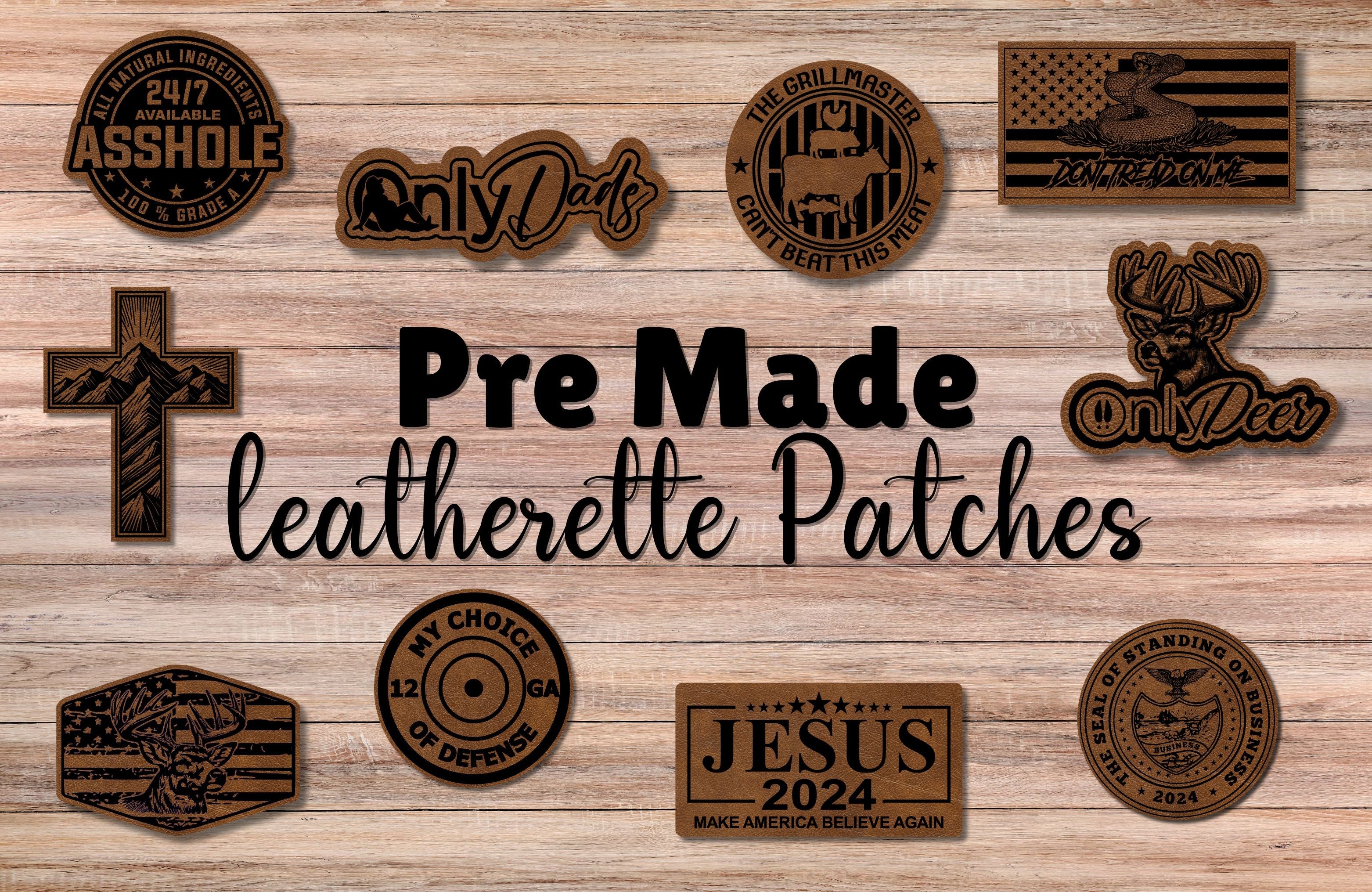 Pre Made Leatherette Hat Patches – U Press Transfers