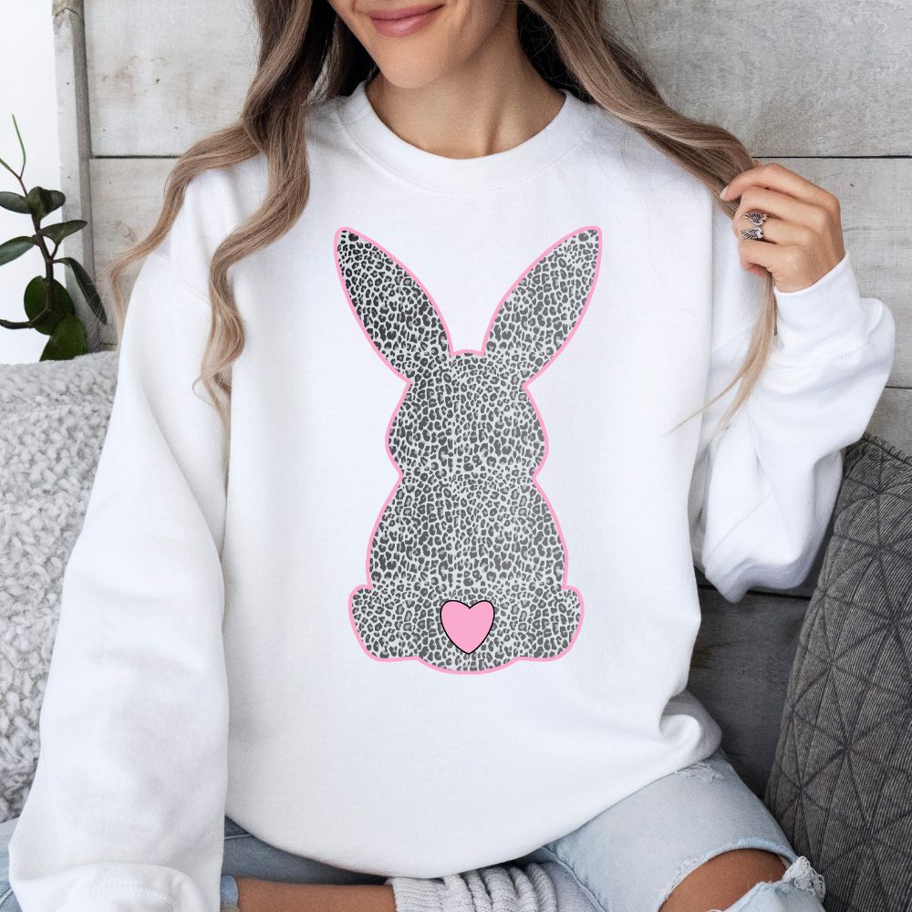 Leopard Bunny Pink Outline – U Press Transfers