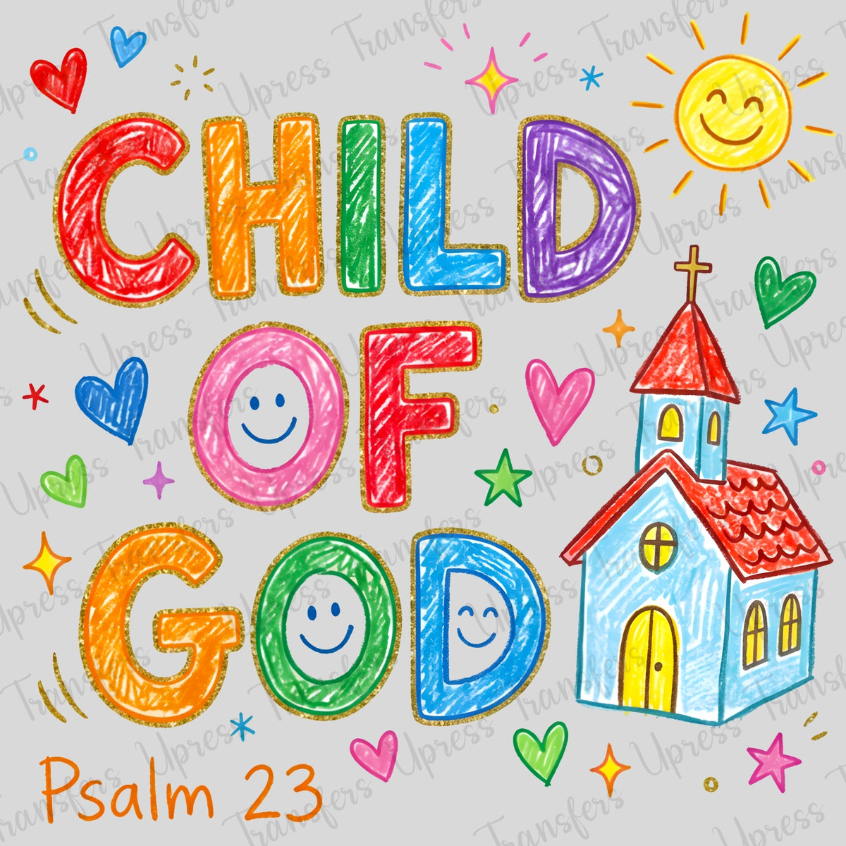 Colorful Drawing Child Of God – U Press Transfers