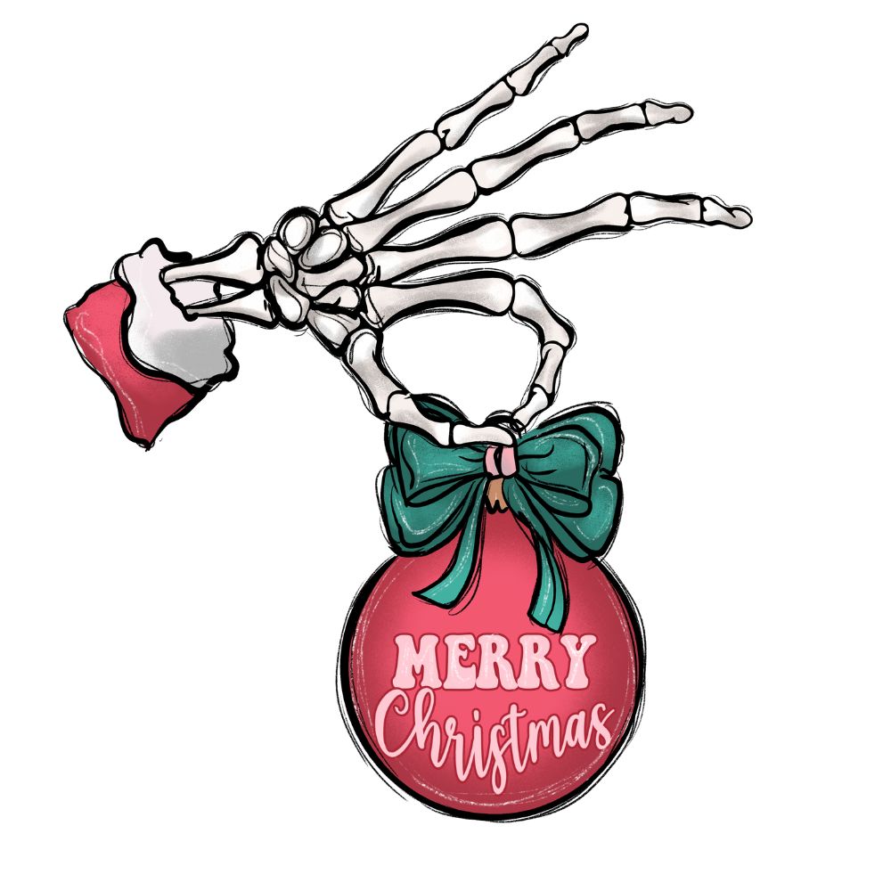 Merry Christmas Skull Hand – U Press Transfers