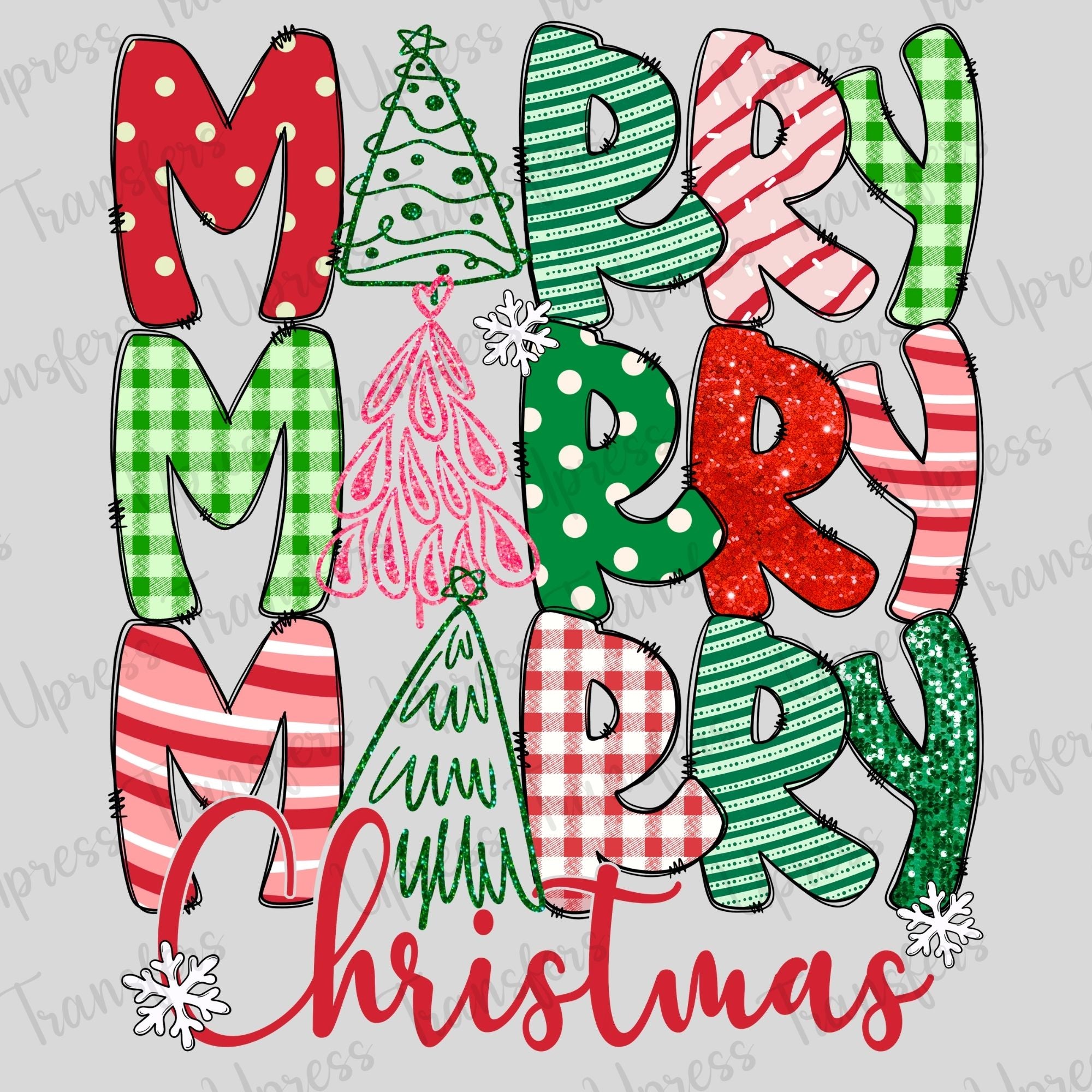 Merry x3 Doodle Christmas – U Press Transfers