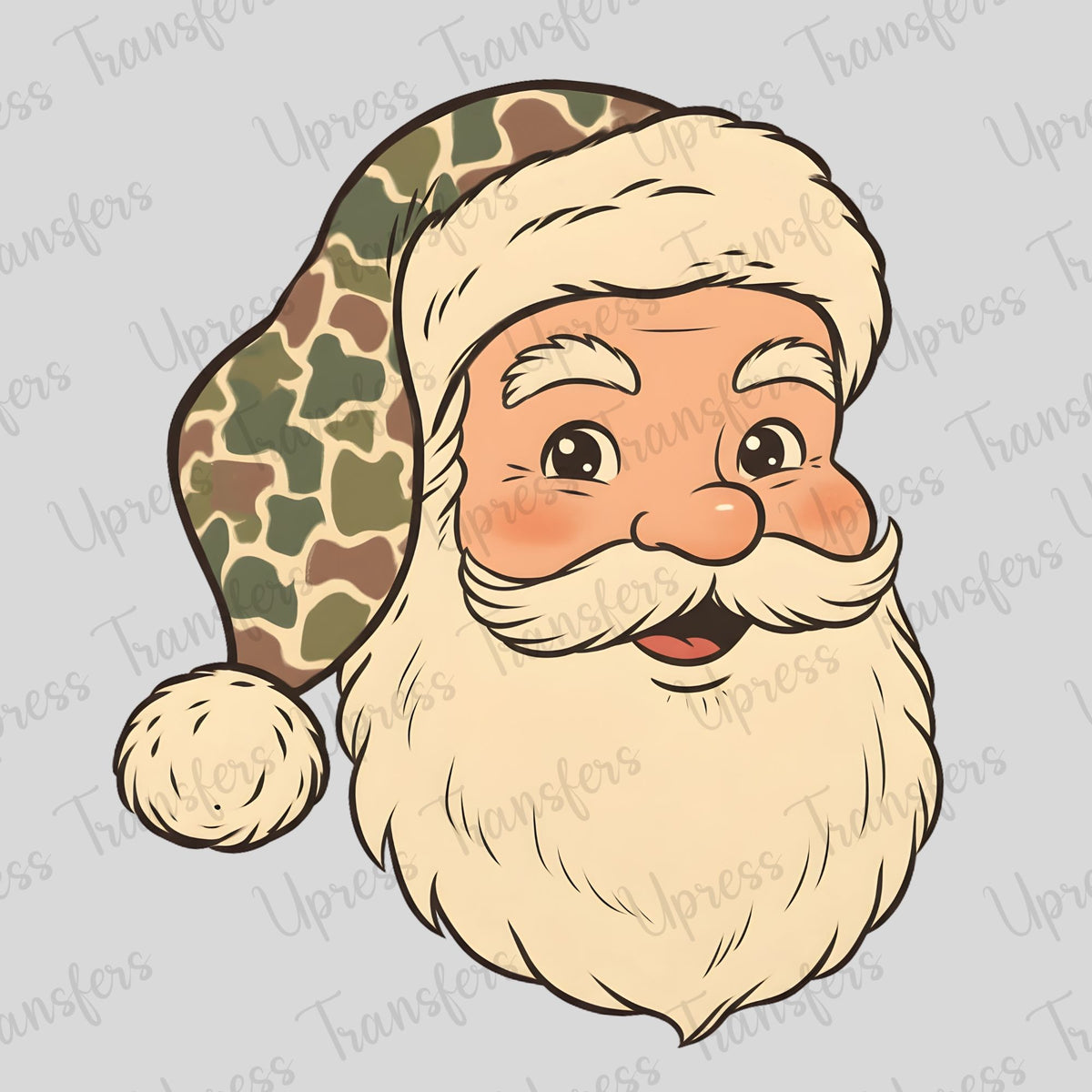Old School Camo Hat Santa – U Press Transfers