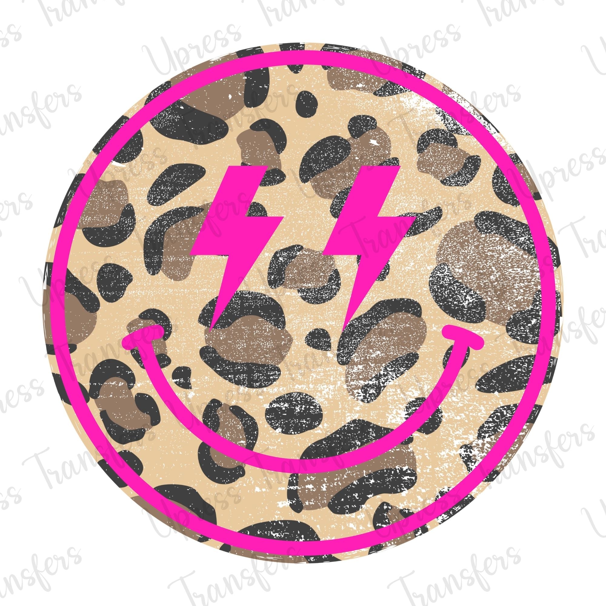 Rustic Leopard Print Smiley With Pink – U Press Transfers