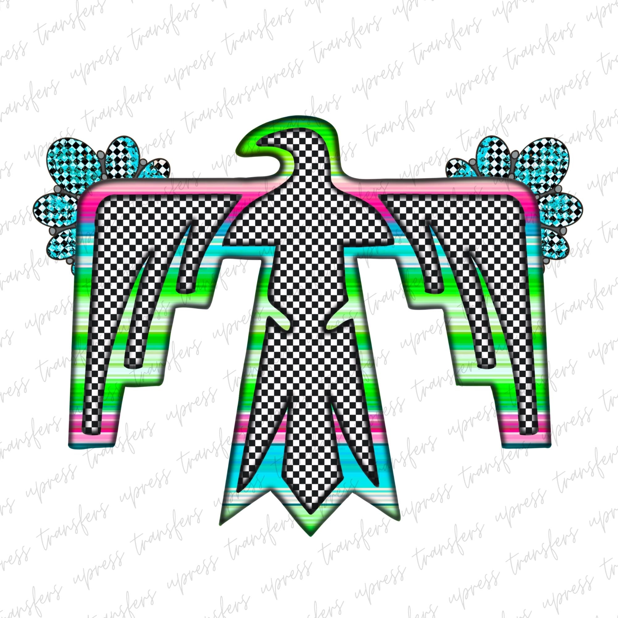 Vibrant Checkered Bird – U Press Transfers